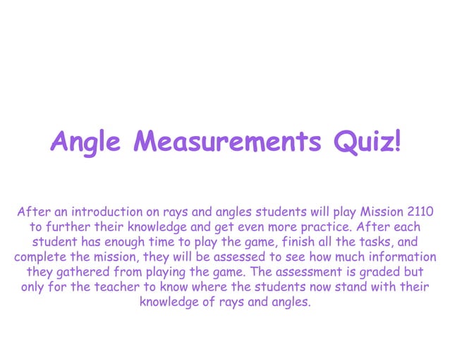Angle Measurement Quiz | PPT