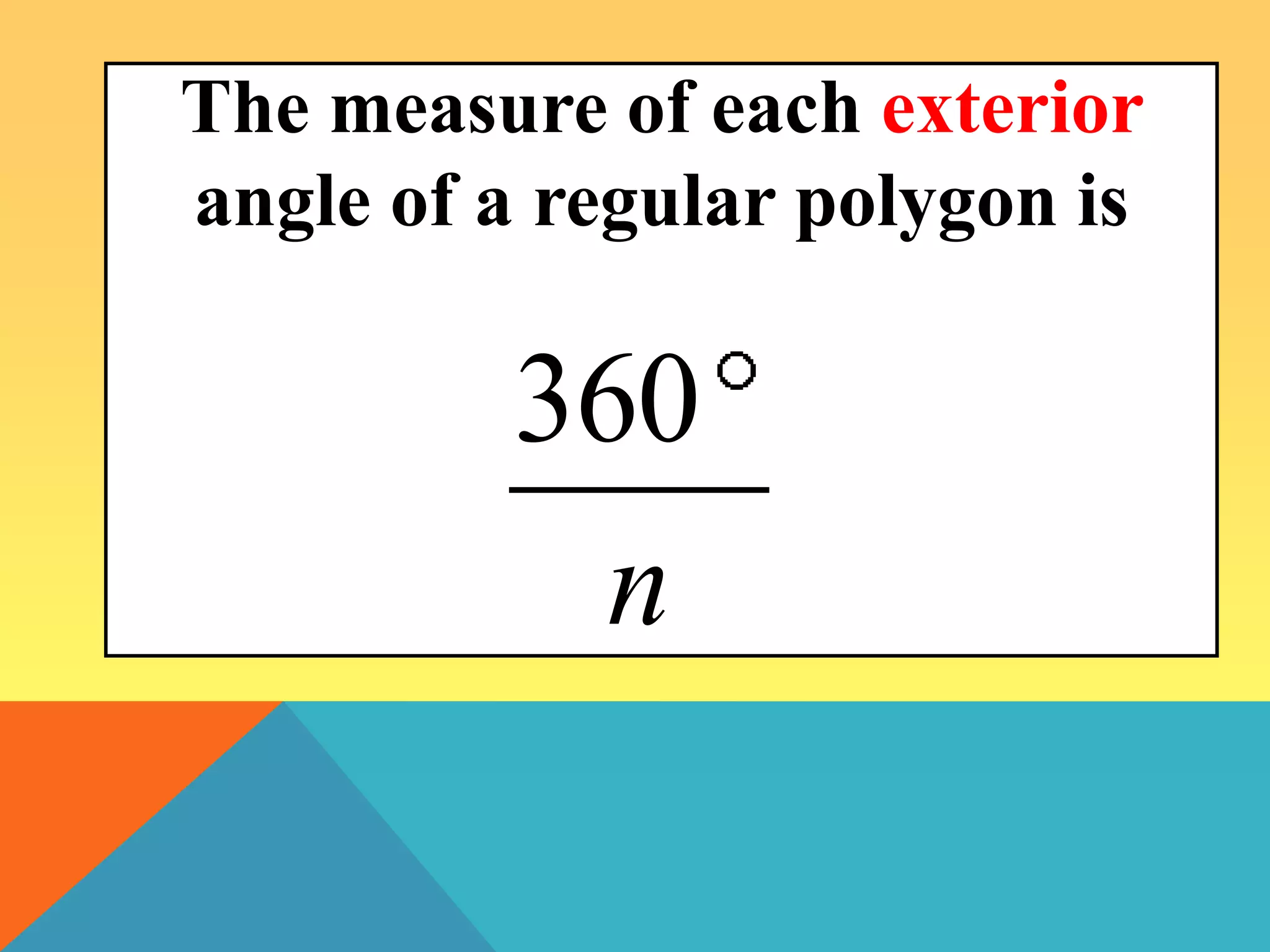 Angle measures in polygons lesson | PPTX