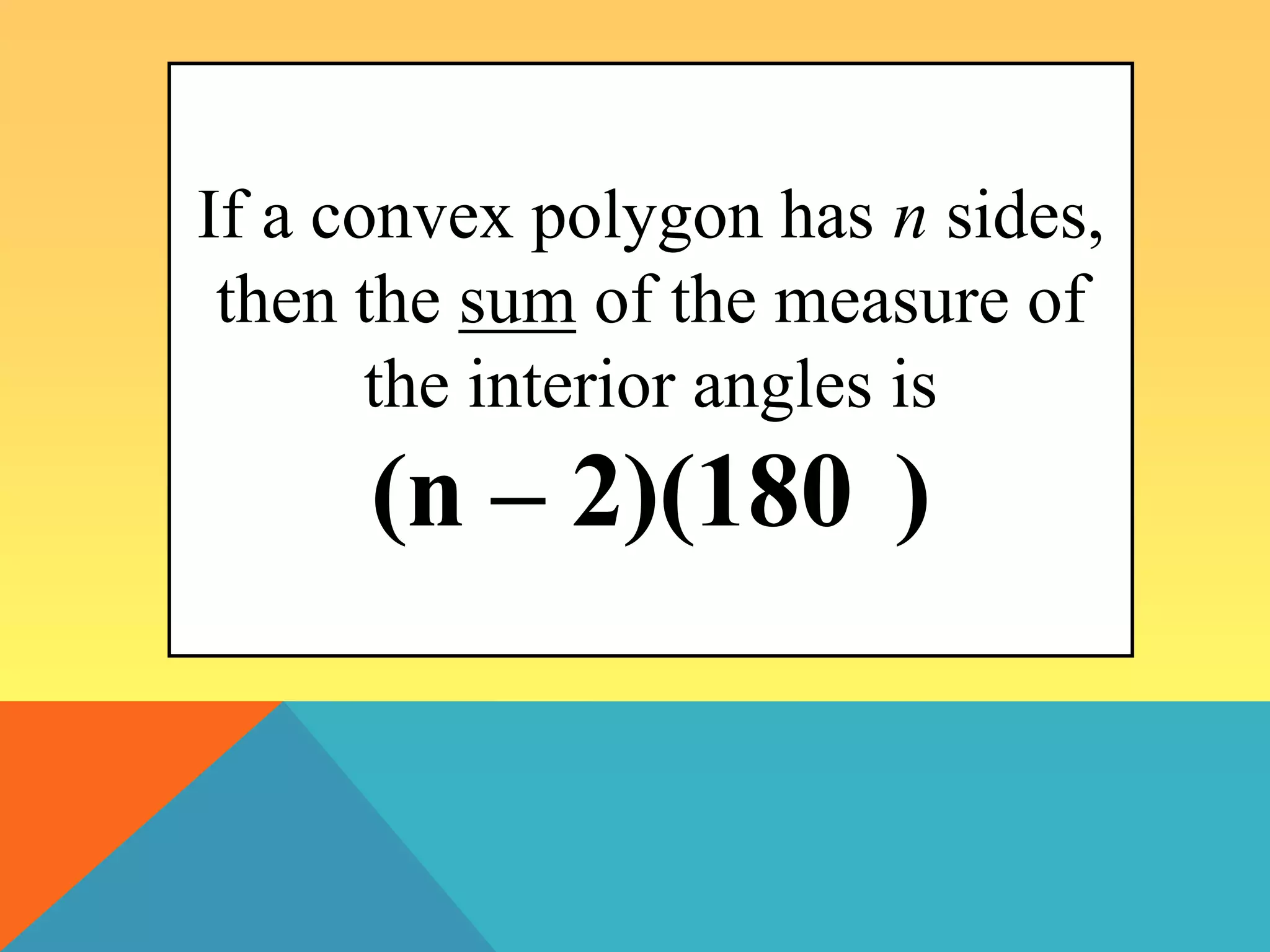 Angle measures in polygons lesson | PPTX
