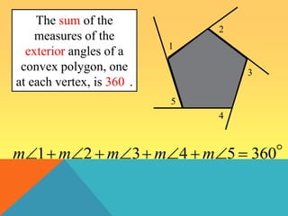 Angle measures in polygons lesson | PPTX