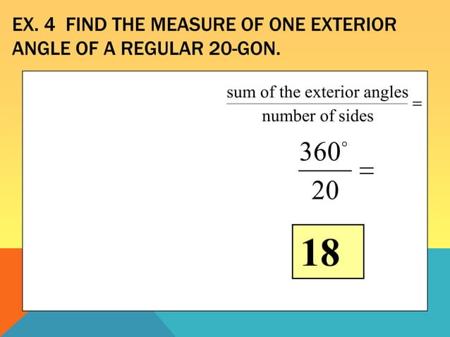 Angle measures in polygons lesson | PPTX
