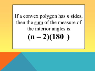 Angle measures in polygons lesson | PPTX