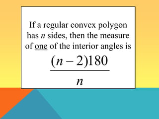 Angle measures in polygons lesson | PPTX