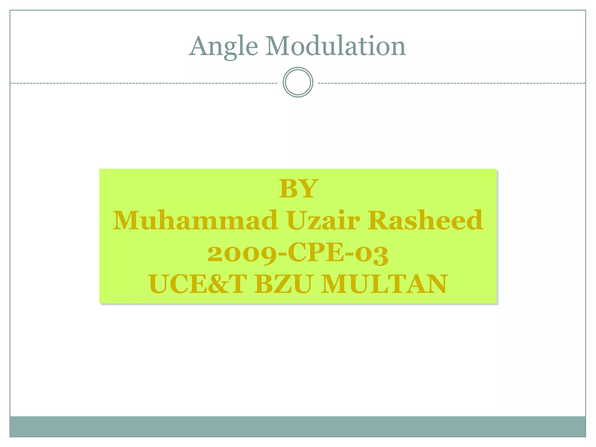 Angle modulation | PPT