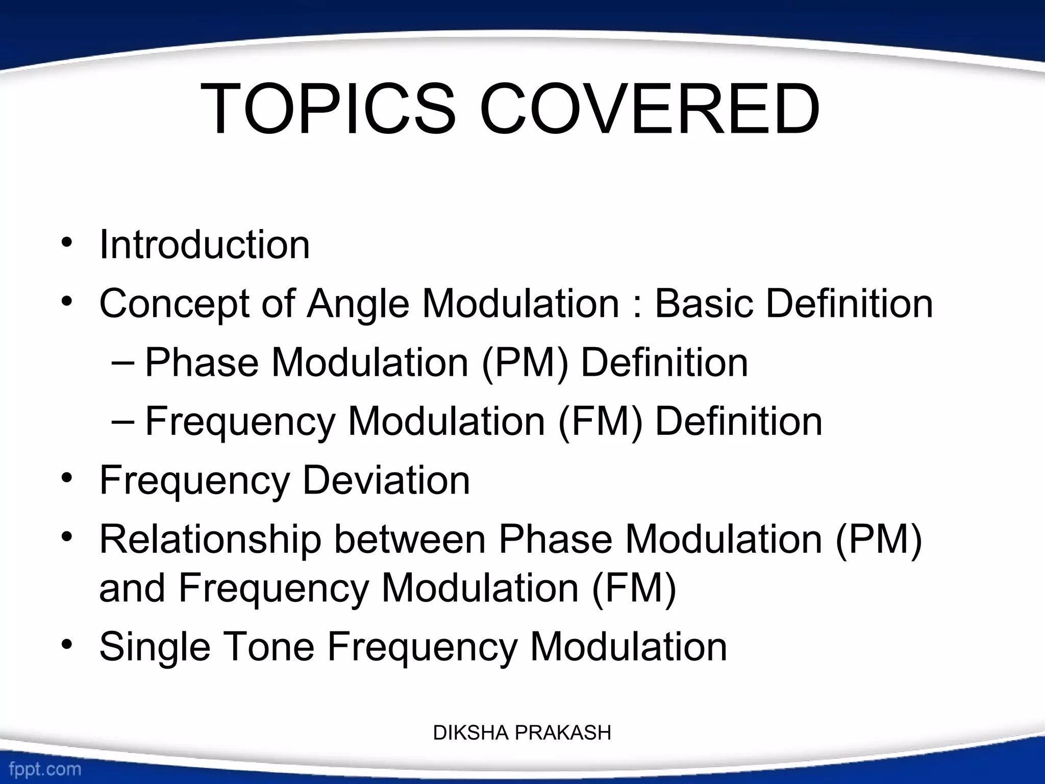 Angle modulation | PPT