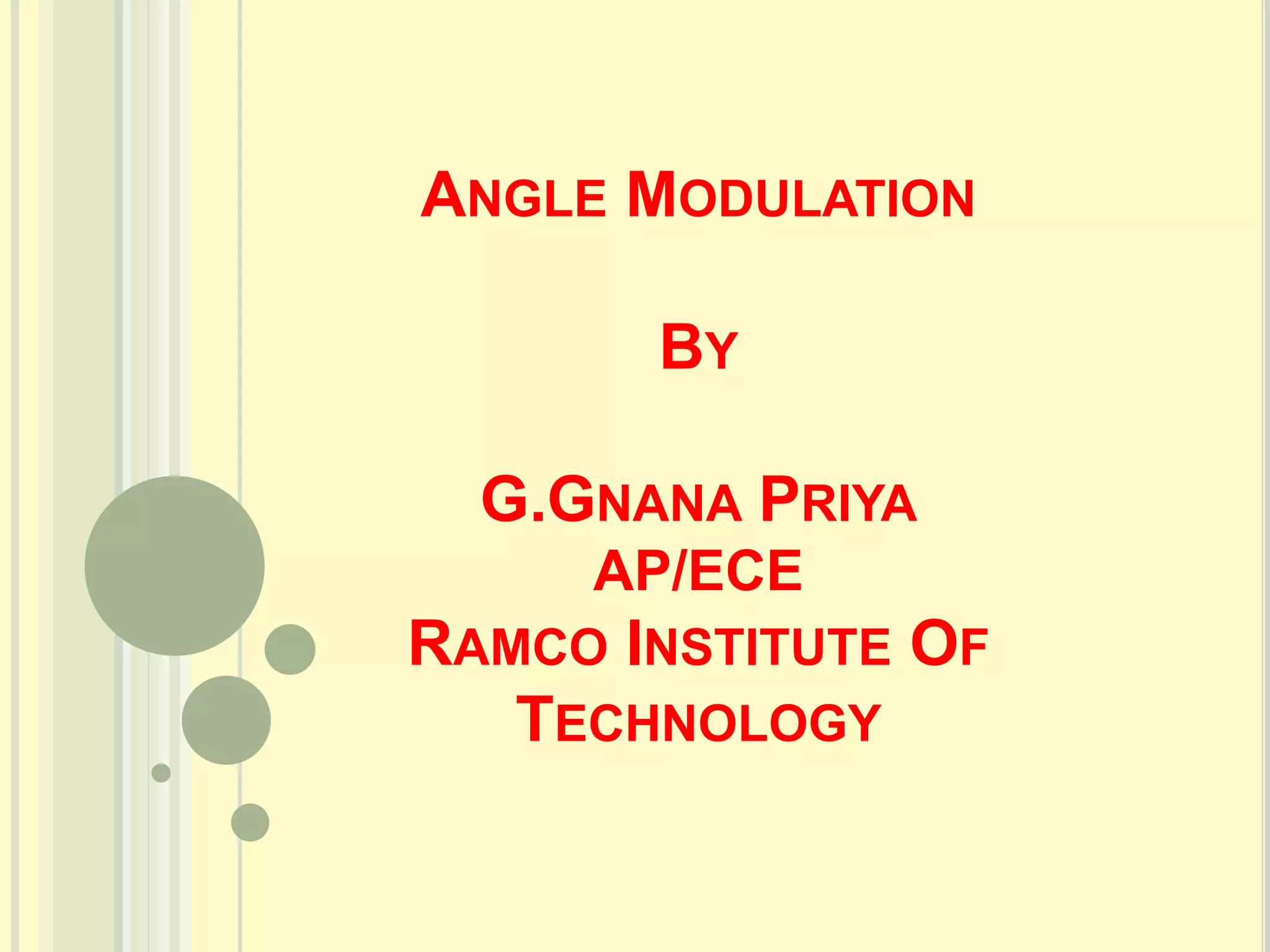 Angle modulation | PPT