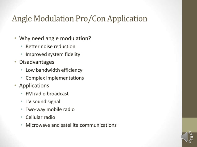 Angle Modulation in Analog Communication | PPT | Digital Audio | Computer Software and Applications