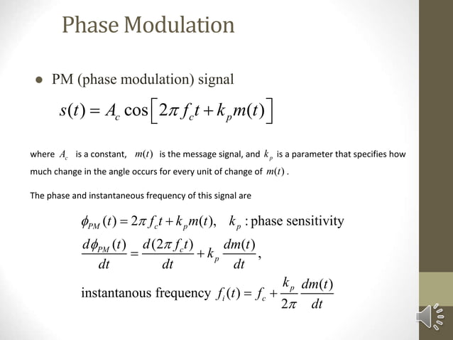Angle Modulation In Analog Communication Ppt