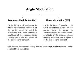 Angle Modulation( Types and Properties) | PDF
