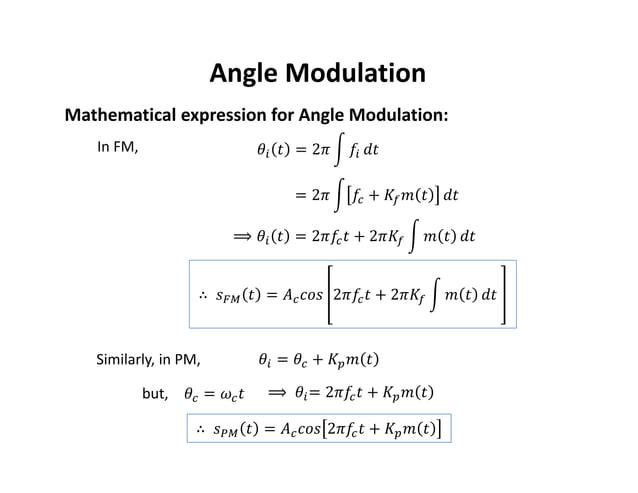 Angle Modulation( Types and Properties) | PDF
