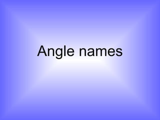 Angle Names | PPT | Geography | Science