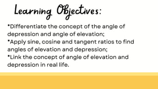 AngleofElevation and Depression for Grade 9 | PDF