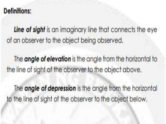 Angle of Elevation and Depression.ppt | Science