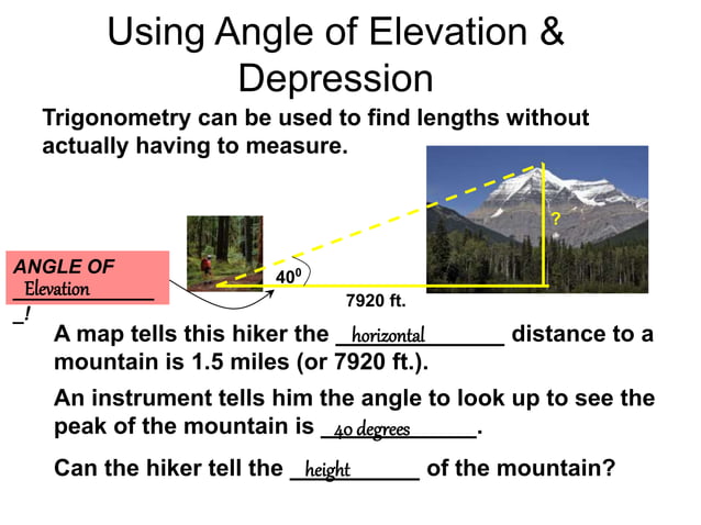 Angle of Elevation and Depression.ppt | Science