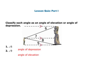 Real life application of angle of elevation and depression.pptx