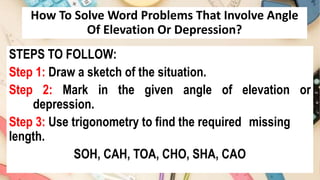 Angle of Elevation and Depression Grade 9 | PPTX