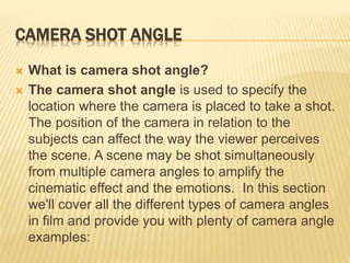 Angle of shots | PPSX