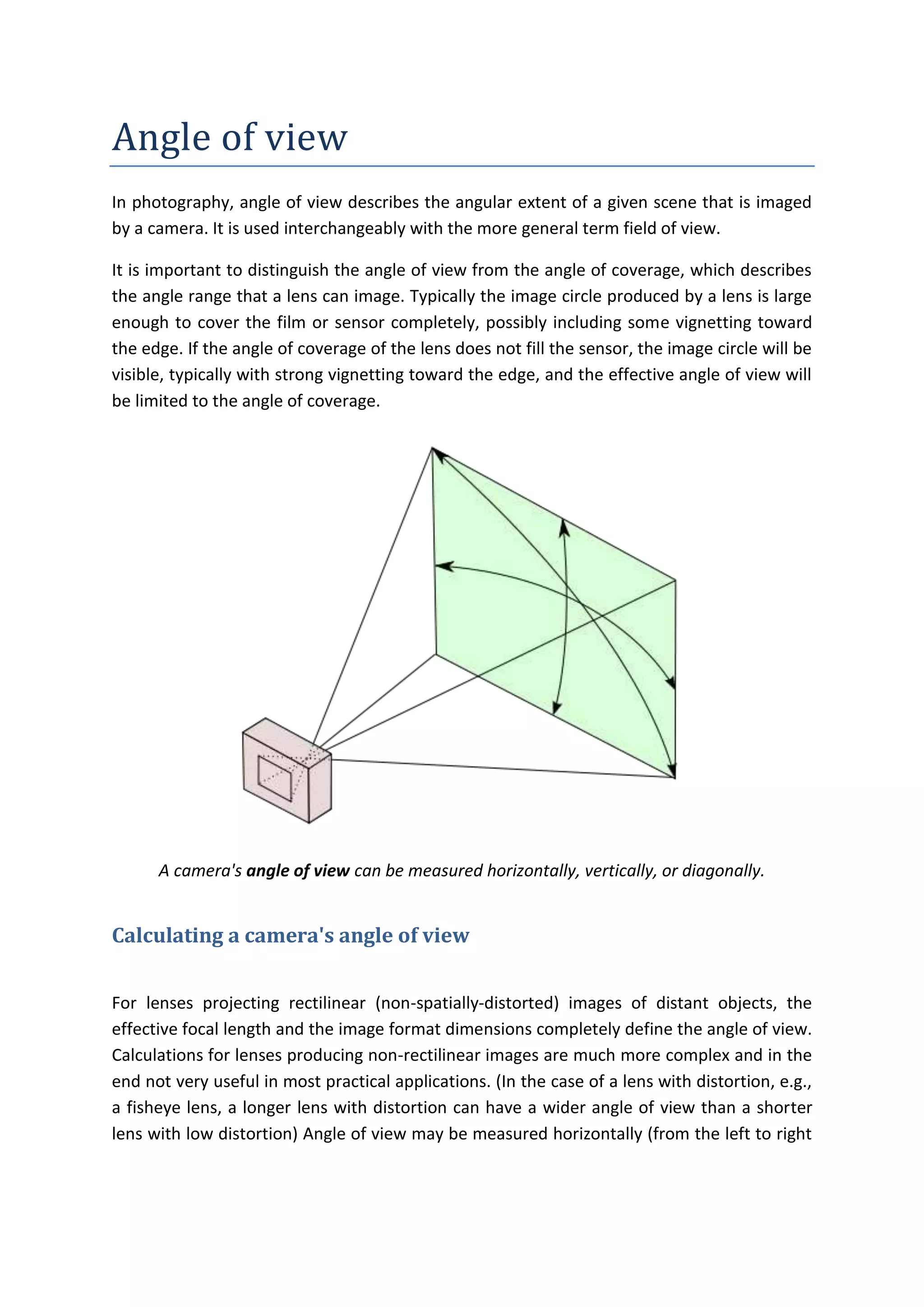 Angle of view - photography | DOCX