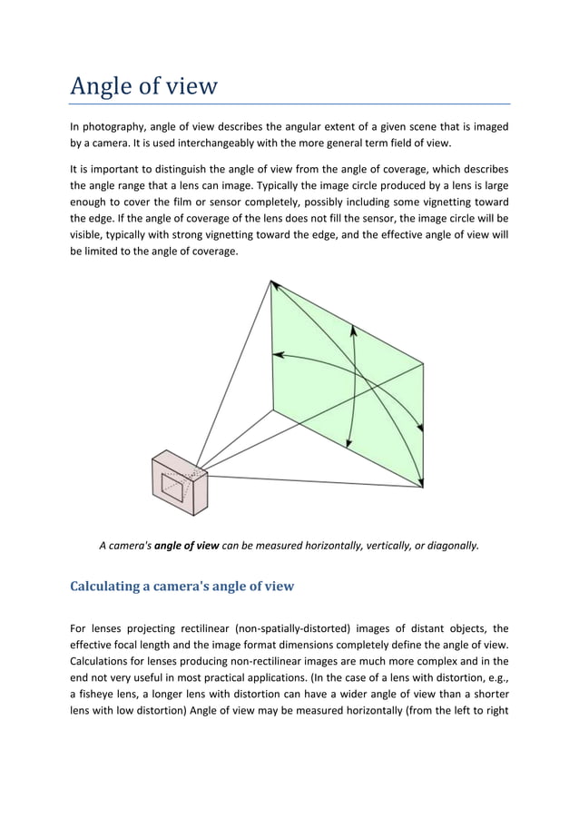 Angle of view - photography | DOCX
