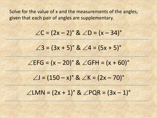 Angle Pairs | PPTX