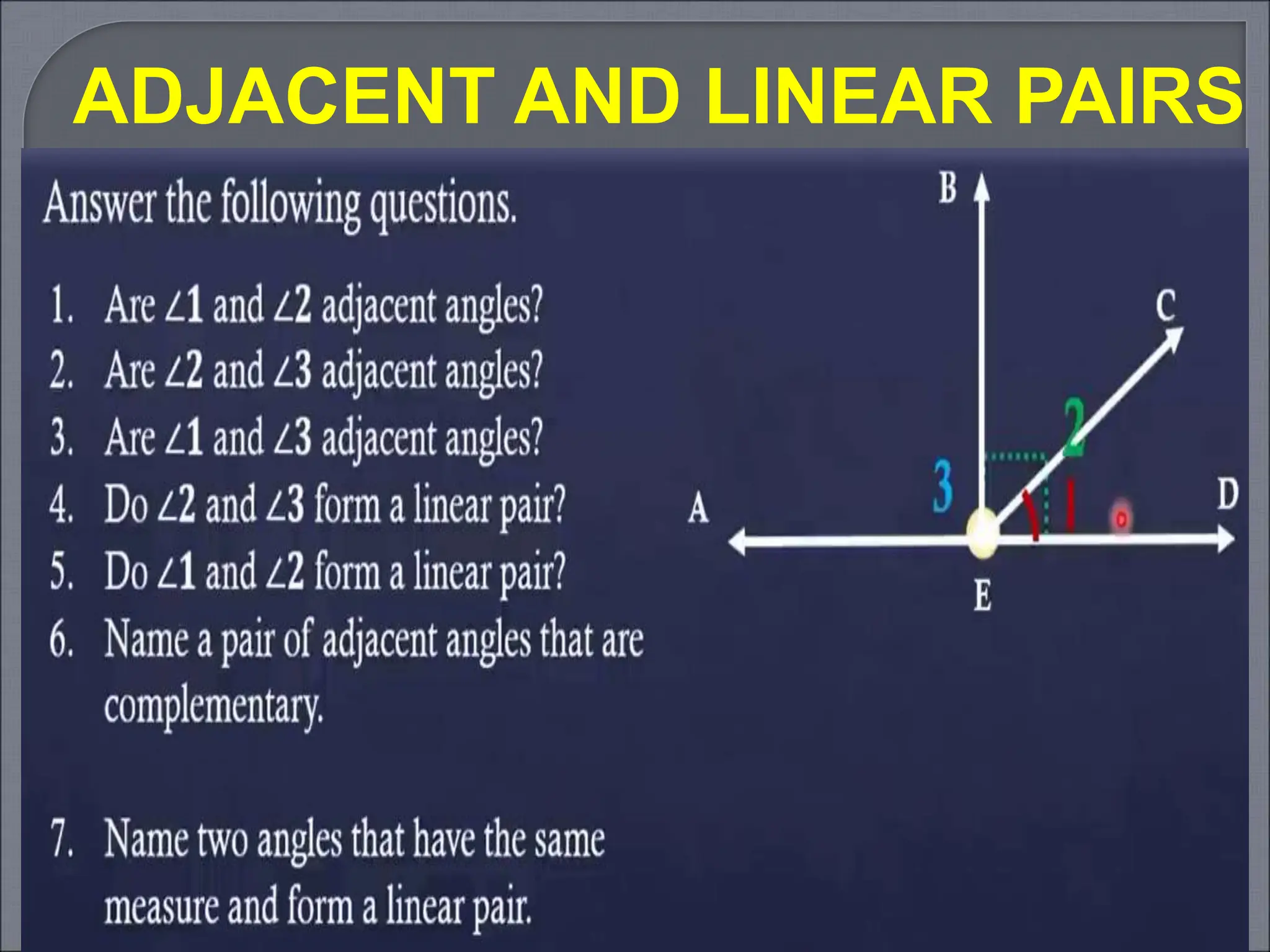 ANGLE PAIRS LESSON IN GRADE 7 THIRD QUARTER MATHEMATICS | PPTX