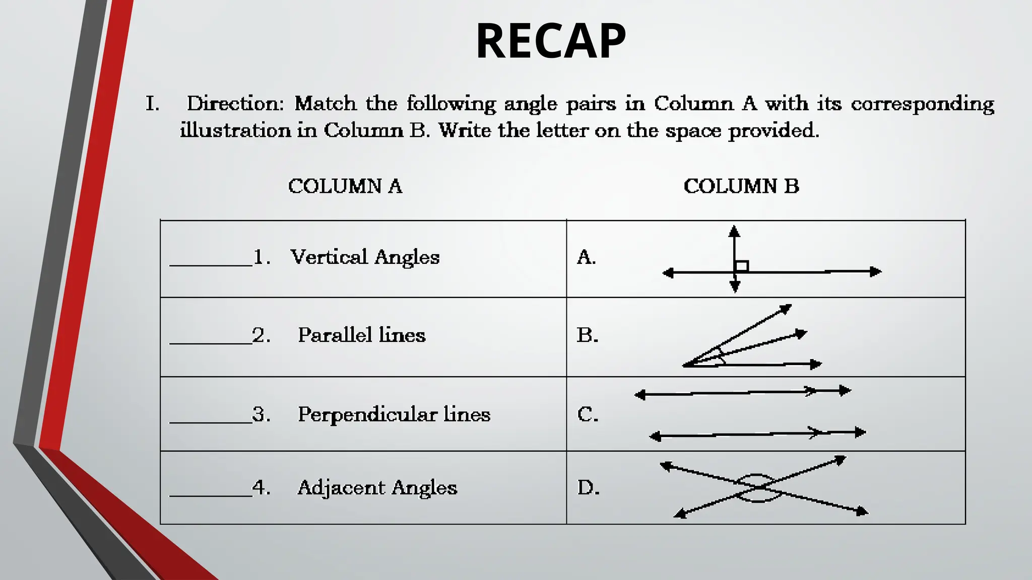 Geometry: Angle Pairs Topic Grade 7 Class | PPTX