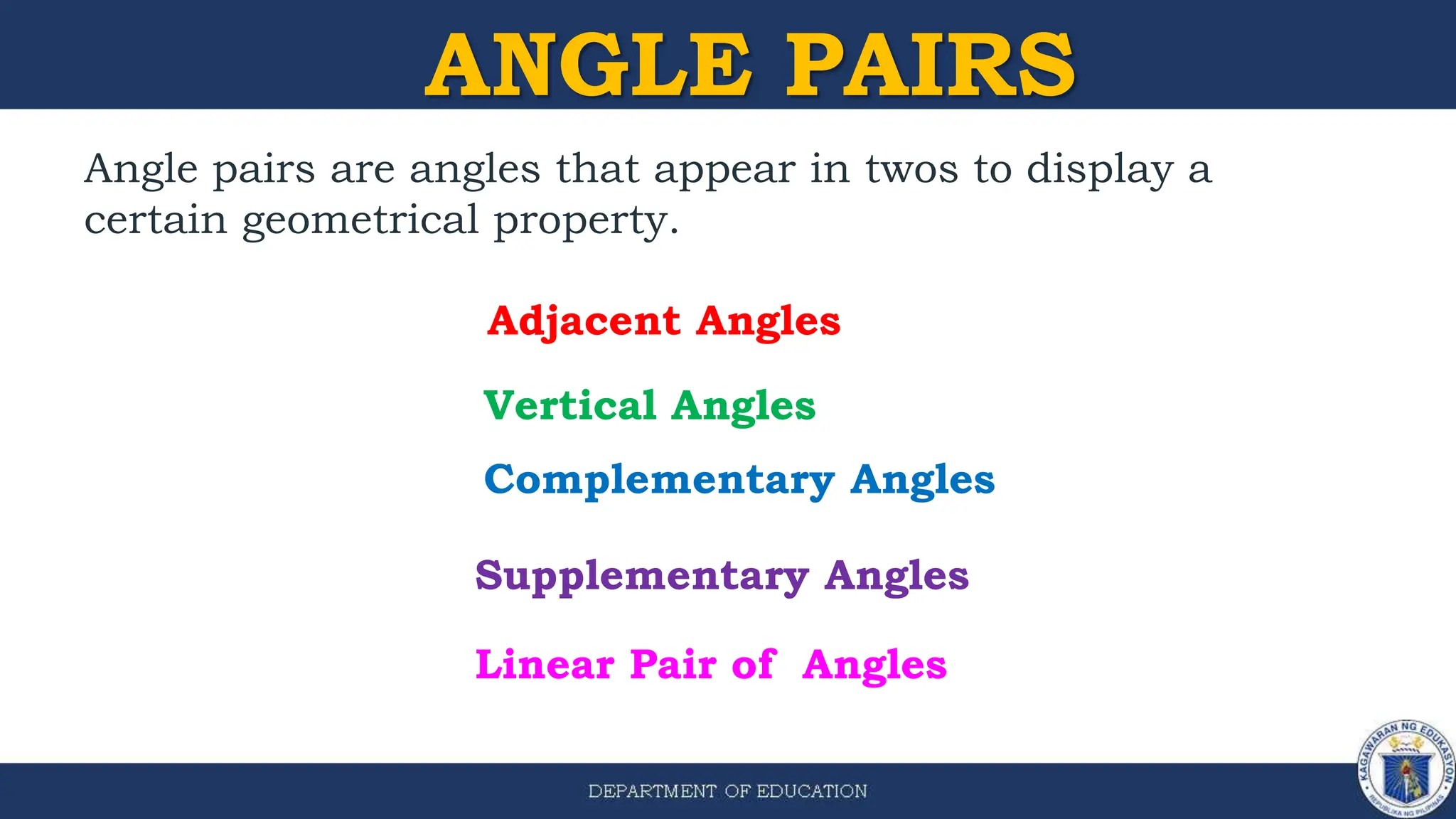 Angle Pairs - Quarter 2 Grade 7 Mathematics.pptx
