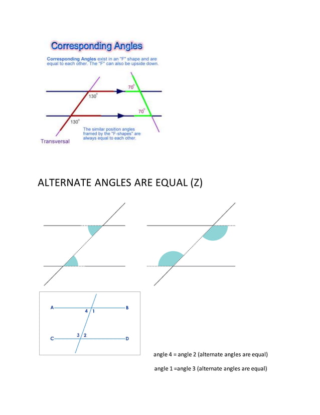 Angle properties of parallel lines | DOCX