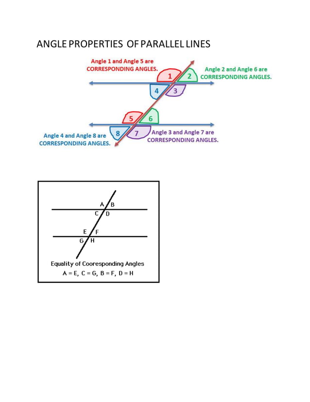 Angle properties of parallel lines