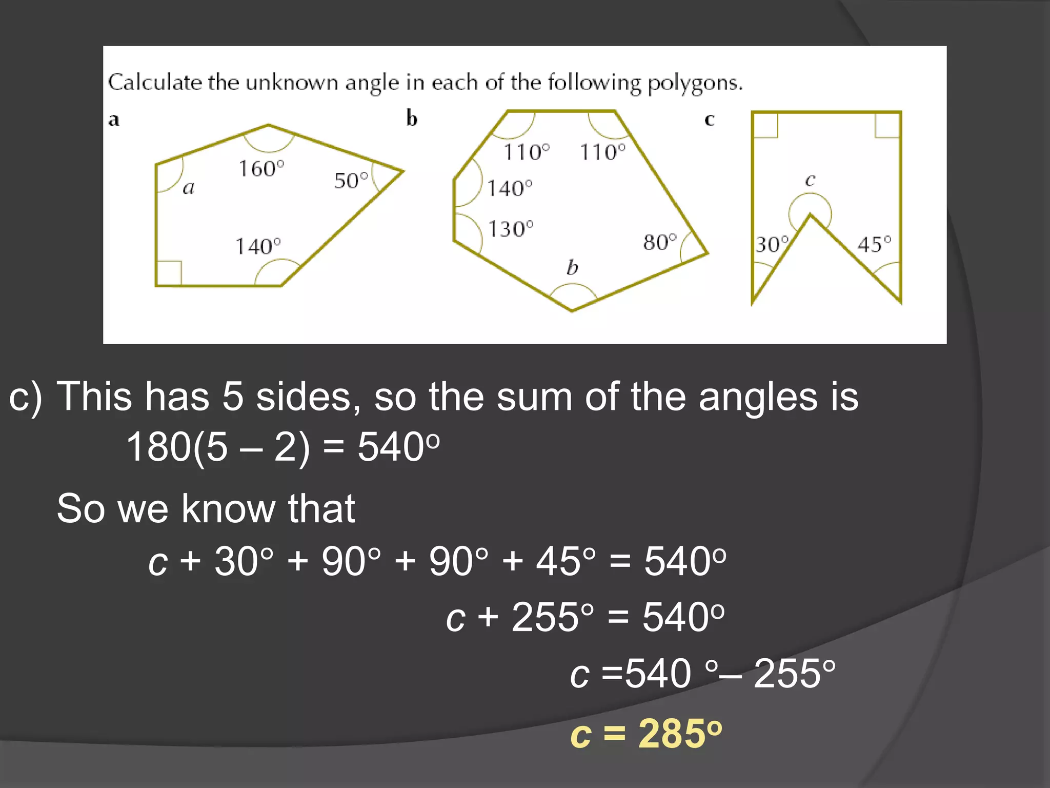 Angle properties of polygons part 2 | PPTX