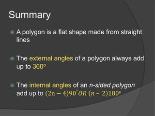 Angle properties of polygons part 2 | PPT