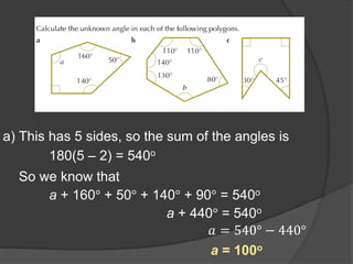 Angle properties of polygons part 2 | PPT