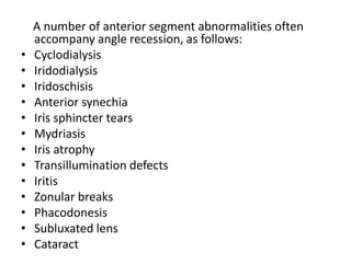 Angle recession glaucoma | PPTX