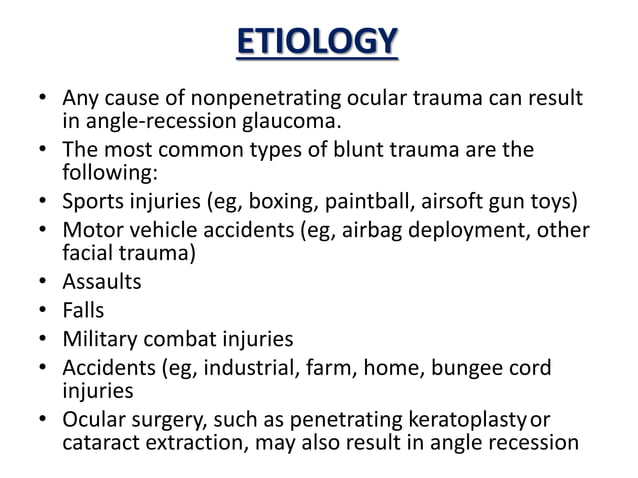 Angle recession glaucoma