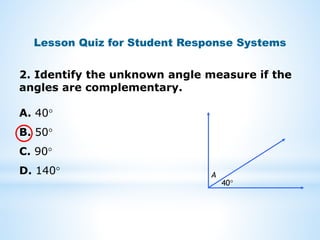Angles and Angle Relationships - Complementary and Supplementary Angles ...