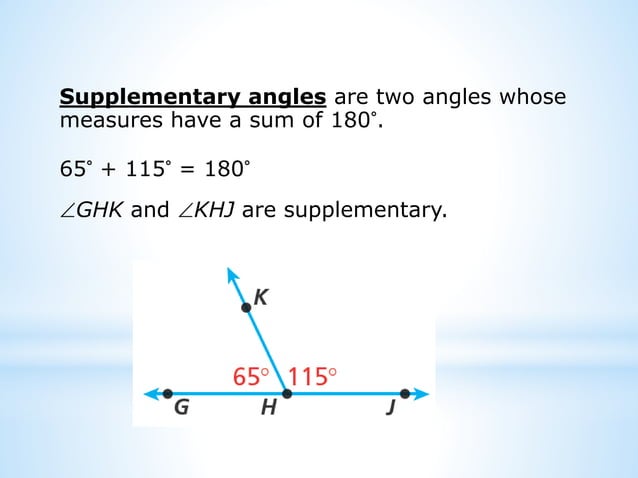 Angles and Angle Relationships - Complementary and Supplementary Angles ...