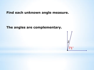Angles and Angle Relationships - Complementary and Supplementary Angles | PPTX