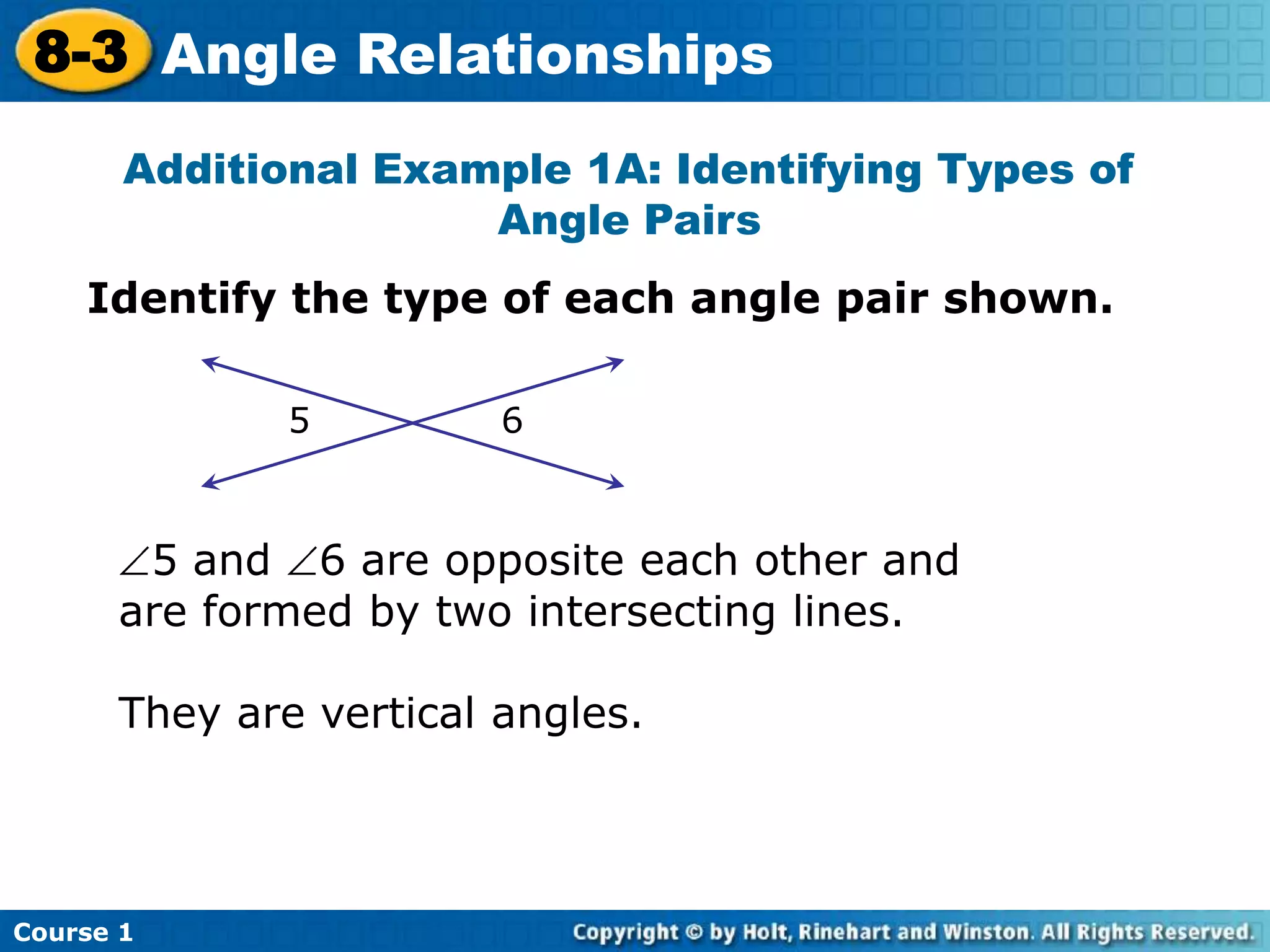 Angle relationships | PPTX