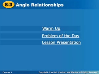 Angle relationships | PPTX