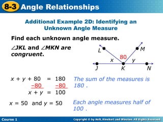 Angle relationships | PPTX