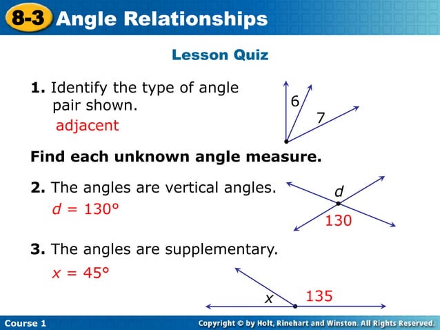 Angle relationships | PPT