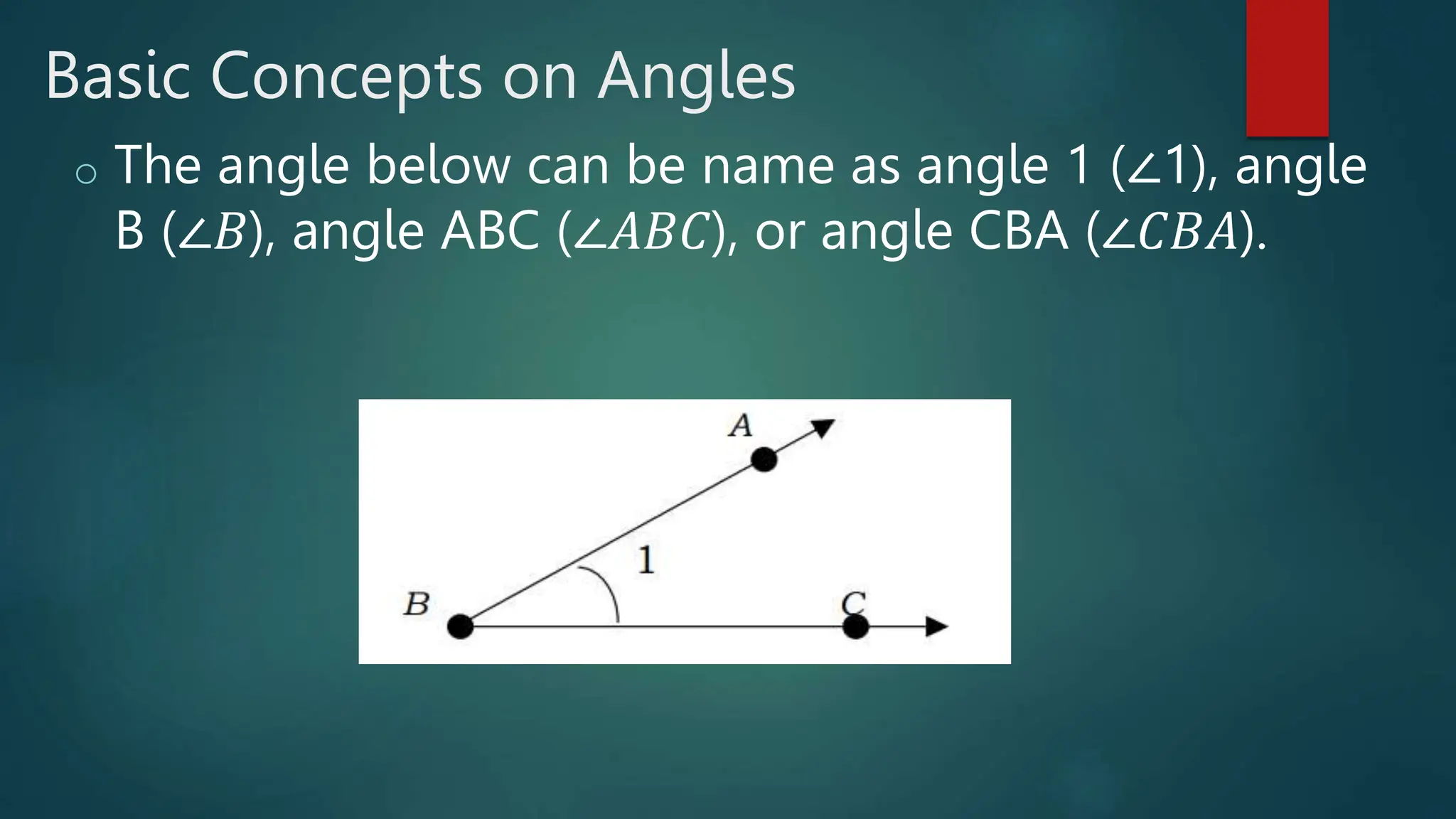 Angles (Types, Characteristics,Examples,illustrations) Grade 7 | PPT