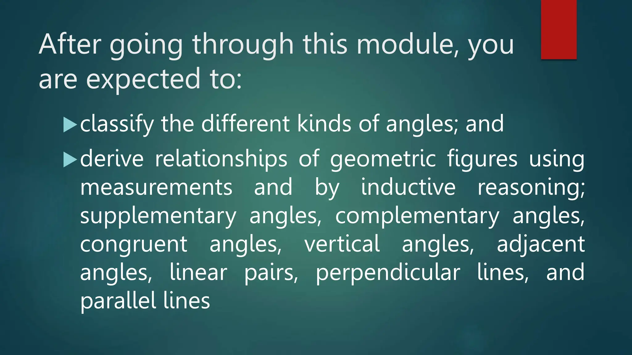 Angles (Types, Characteristics,Examples,illustrations) Grade 7 | PPT