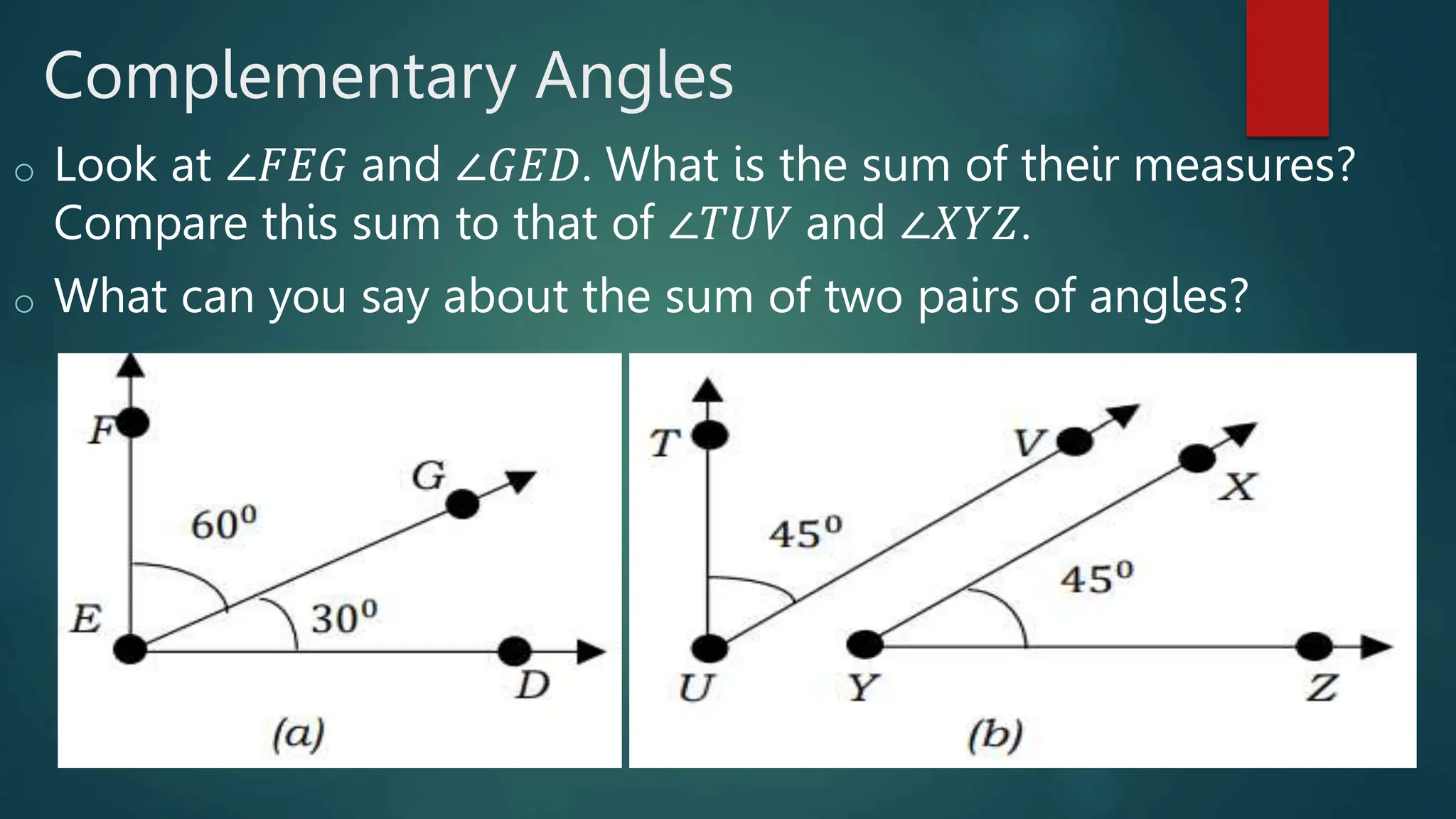 Angles (Types, Characteristics,Examples,illustrations) Grade 7 | PPTX