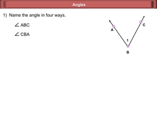 Geometry Angles Names