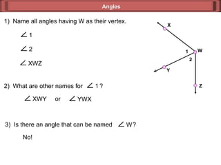 Geometry Angles Names