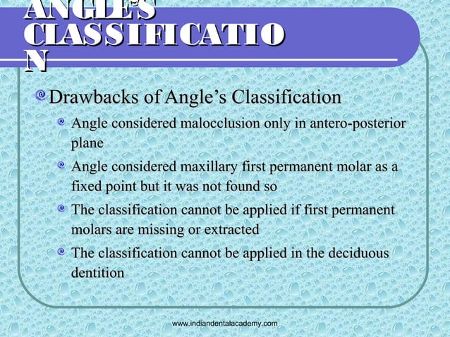 Angles classification /certified fixed orthodontic courses by Indian ...