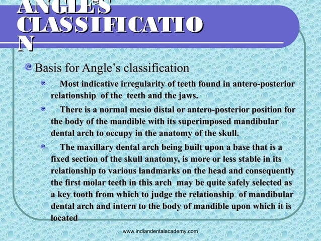 Angles classification & its shortcoming 2 | PPT