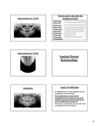 Angle's classification of malocclusion | PDF