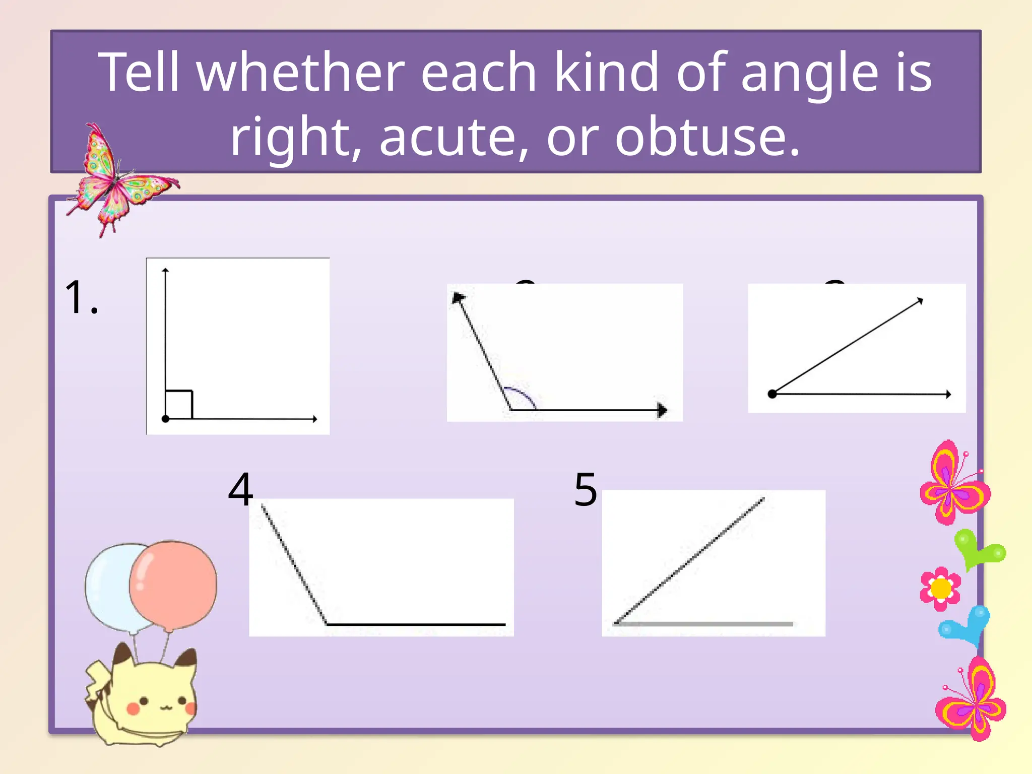 Kinds of angles Grade IV lesson in mathematics | PPTX